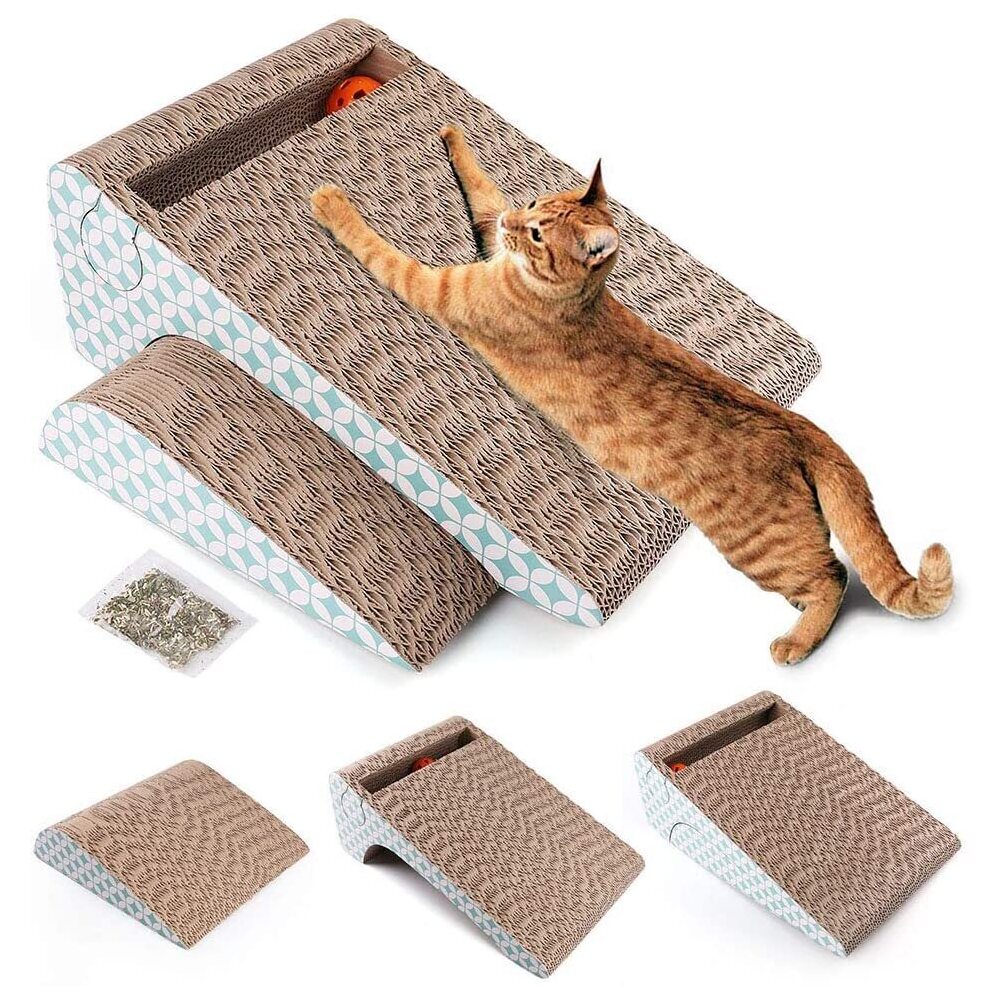 2-in-1 Corrugated Cat Scratch Lounge - CatGlamour.com