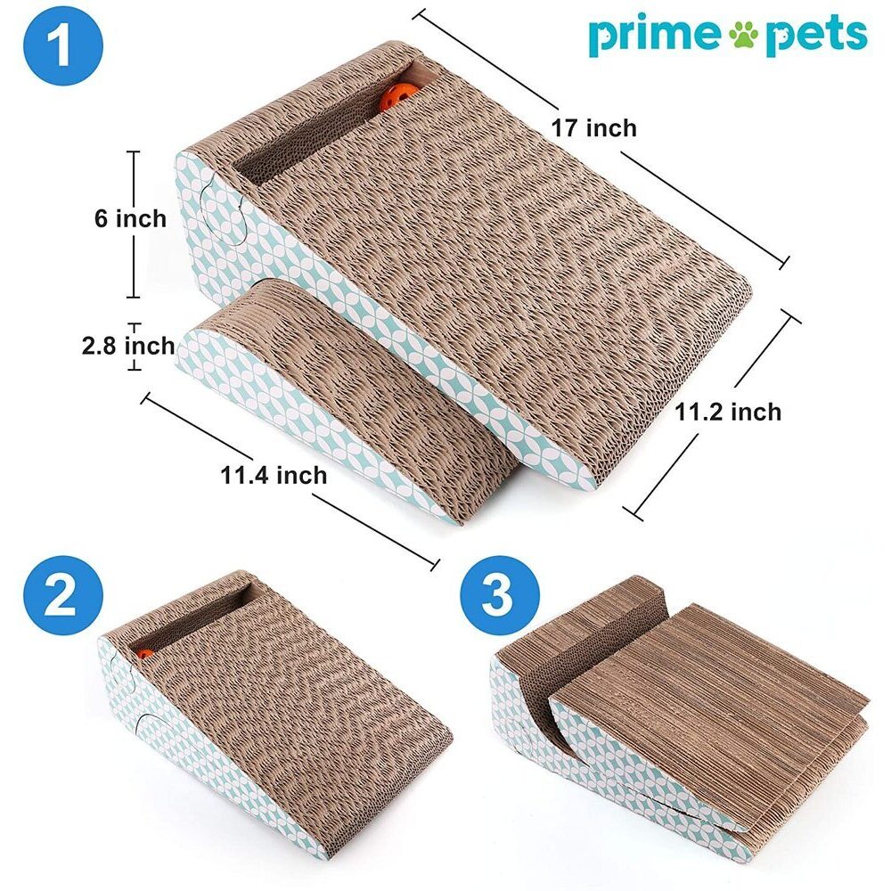 2-in-1 Corrugated Cat Scratch Lounge - CatGlamour.com