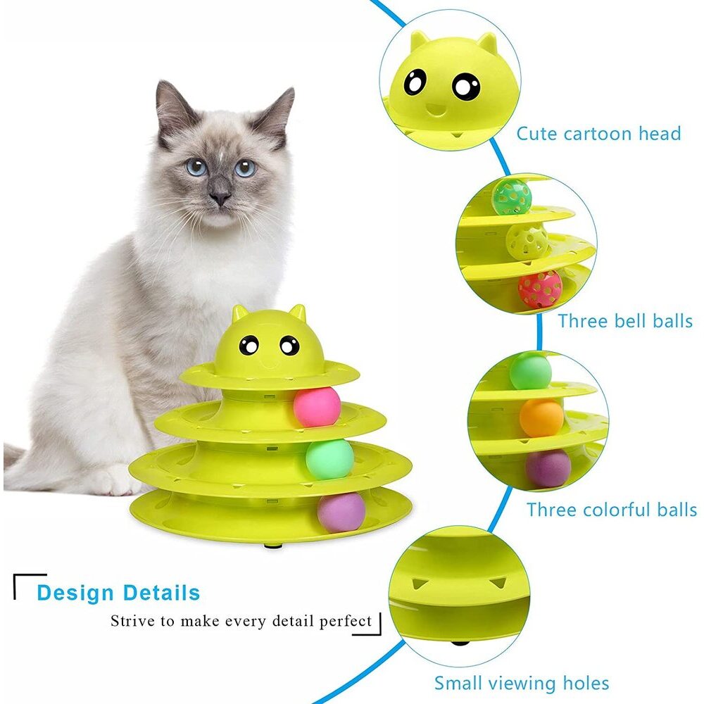 3-Level Spinning Ball Cat Toy - CatGlamour.com