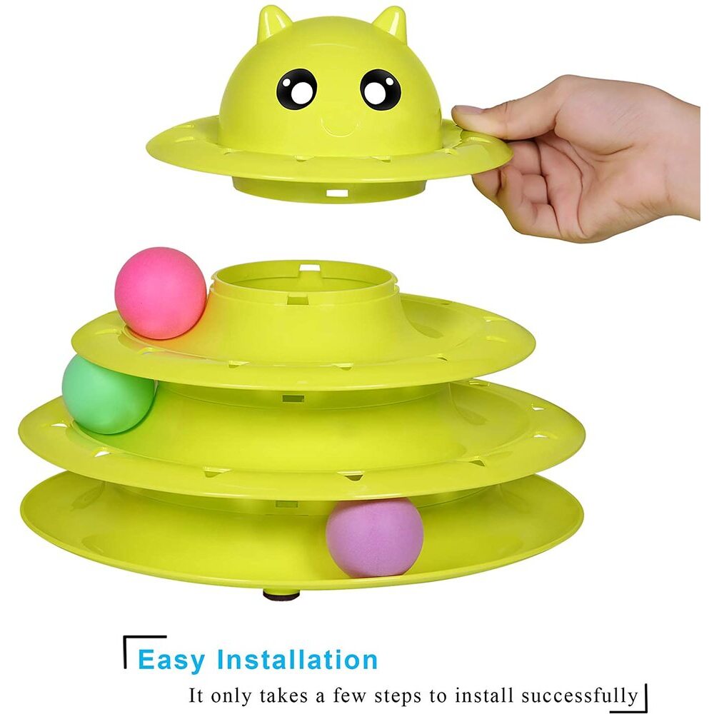 3-Level Spinning Ball Cat Toy - CatGlamour.com