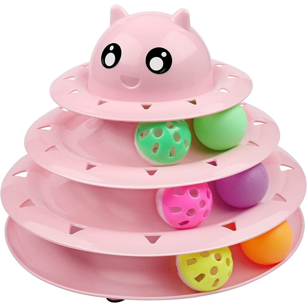 3-Level Spinning Ball Cat Toy - CatGlamour.com