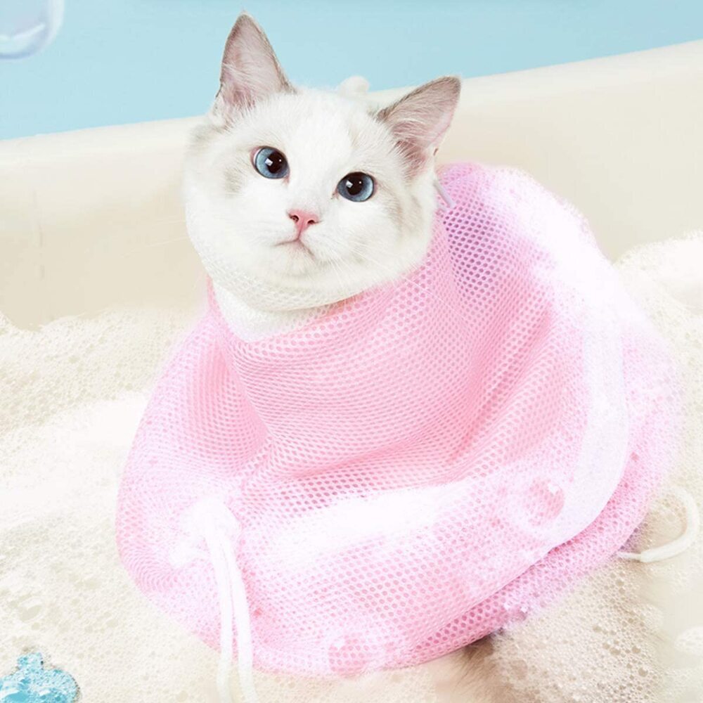 Adjustable Cat Shower Net Bag - CatGlamour.com