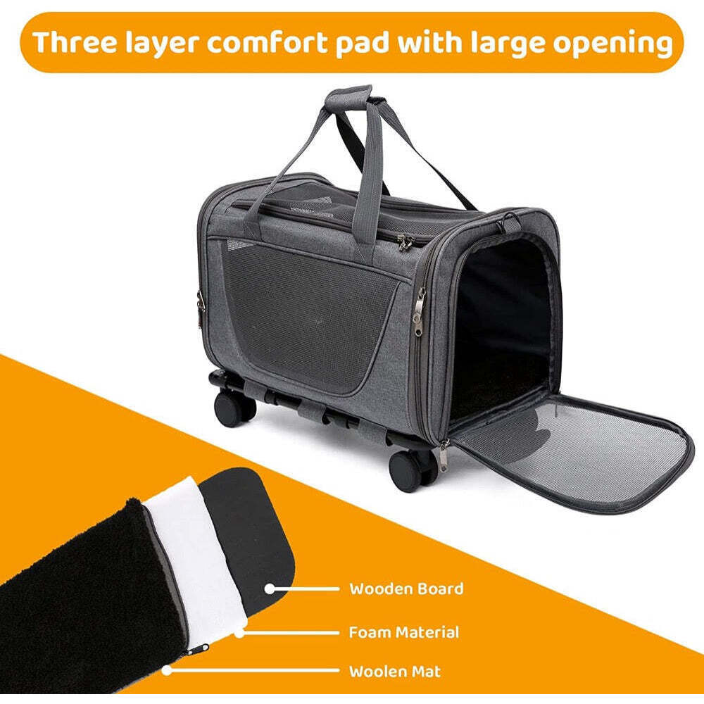 Airline Rolling Cat Travel Carrier - CatGlamour.com