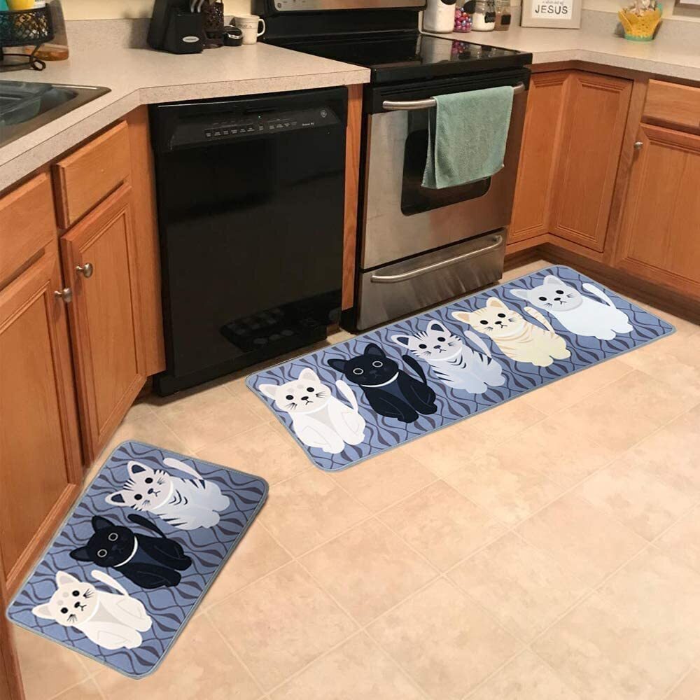 Anti Fatigue Cat Inspired Kitchen Floor Mat (2Pcs) - CatGlamour.com