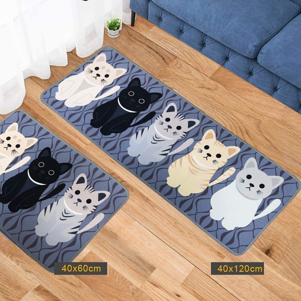 Anti Fatigue Cat Inspired Kitchen Floor Mat (2Pcs) - CatGlamour.com