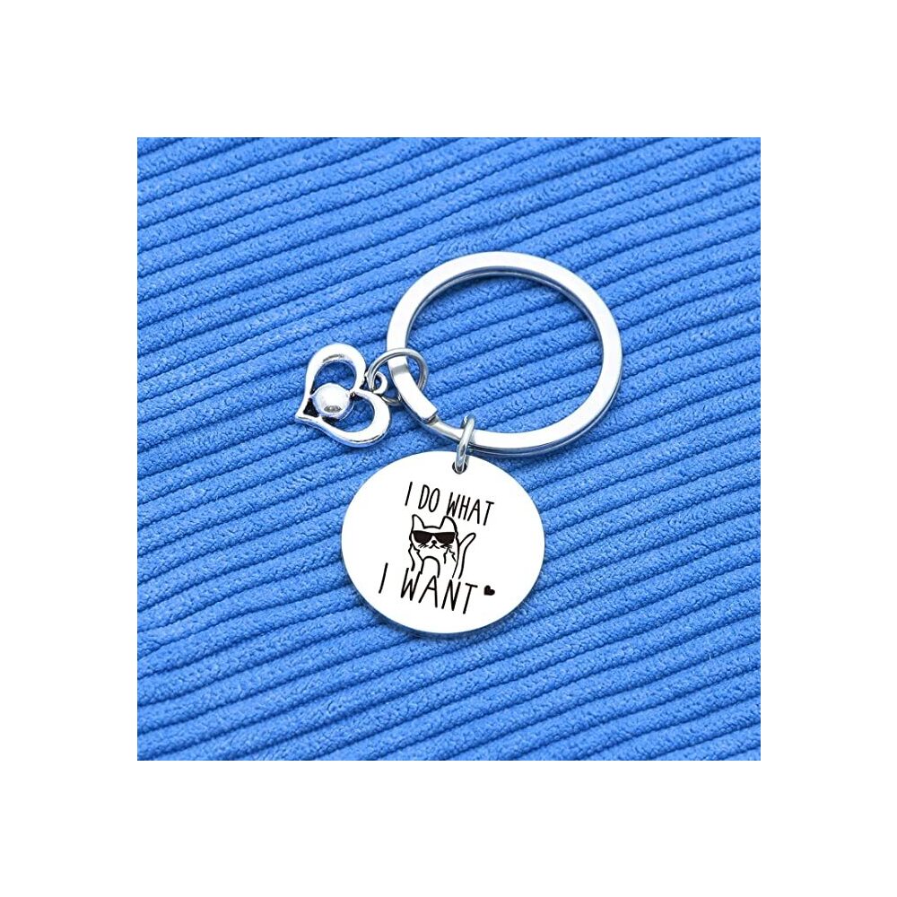 Cute Cat Person Keychain Gift - CatGlamour.com