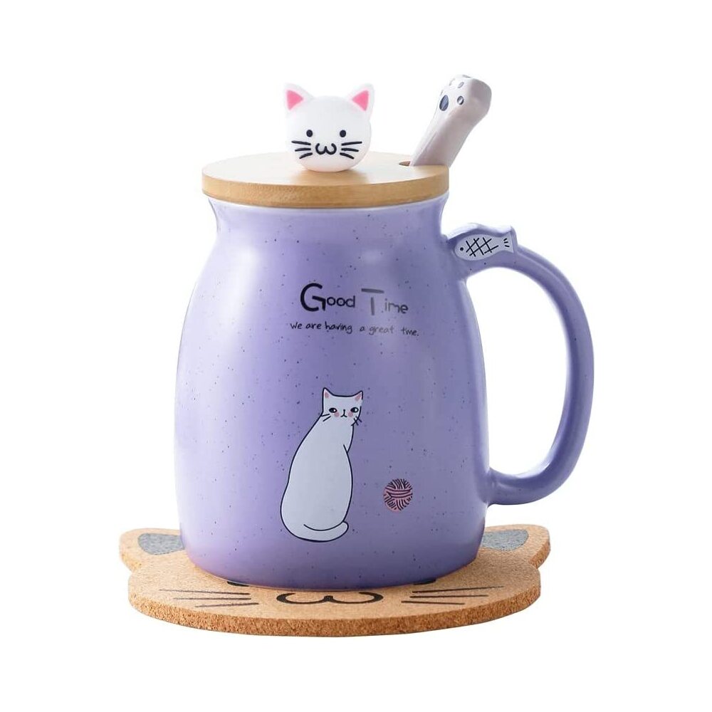 Cute Cat-Themed Ceramic Coffee Mug - CatGlamour.com
