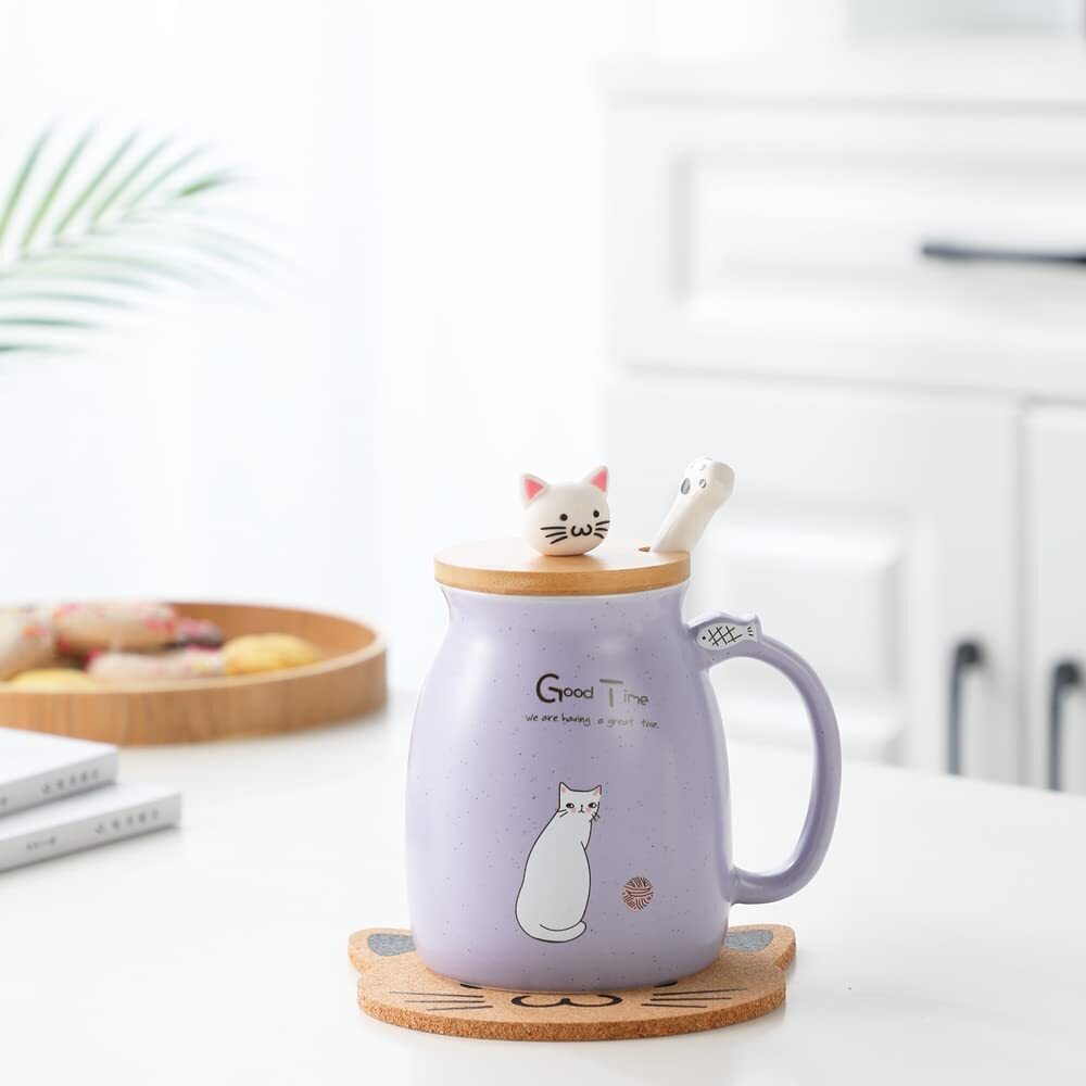 Cute Cat-Themed Ceramic Coffee Mug - CatGlamour.com