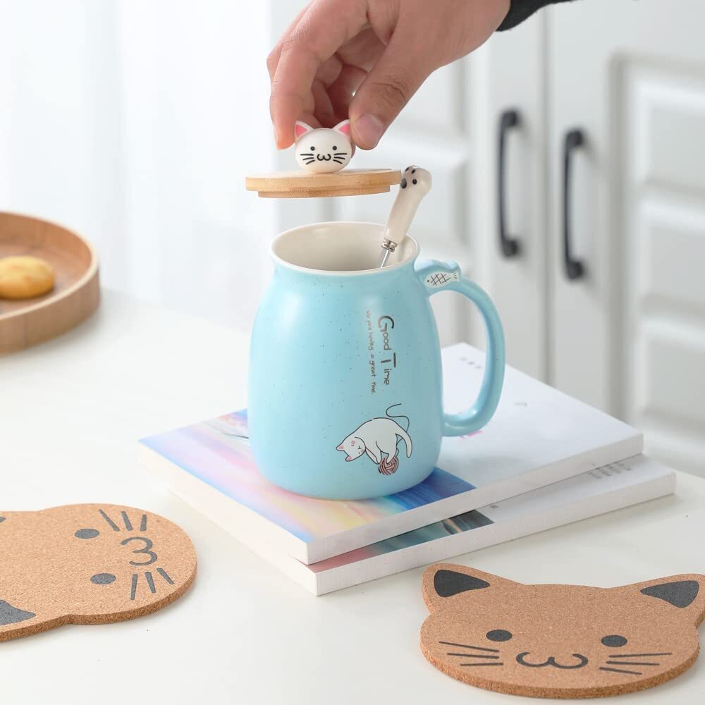 Cute Cat-Themed Ceramic Coffee Mug - CatGlamour.com