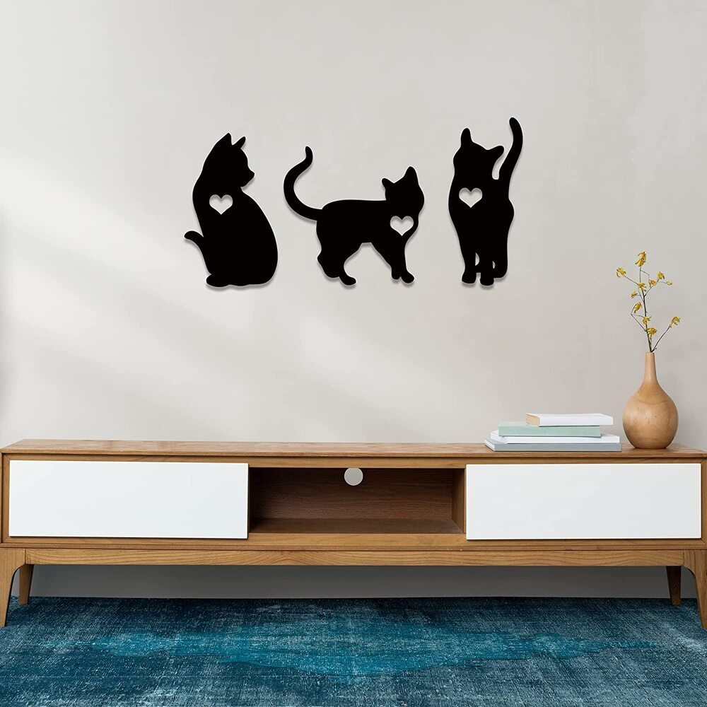 Cute Cats Wooden Wall Art Decoration - CatGlamour.com