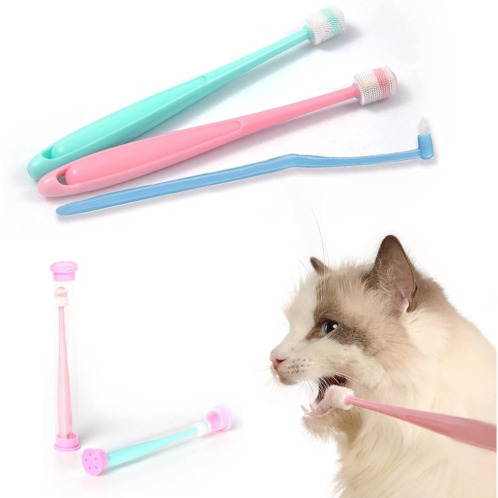 Deep Cleaning 360-Degree Cat Toothbrush (3 Pcs) - CatGlamour.com