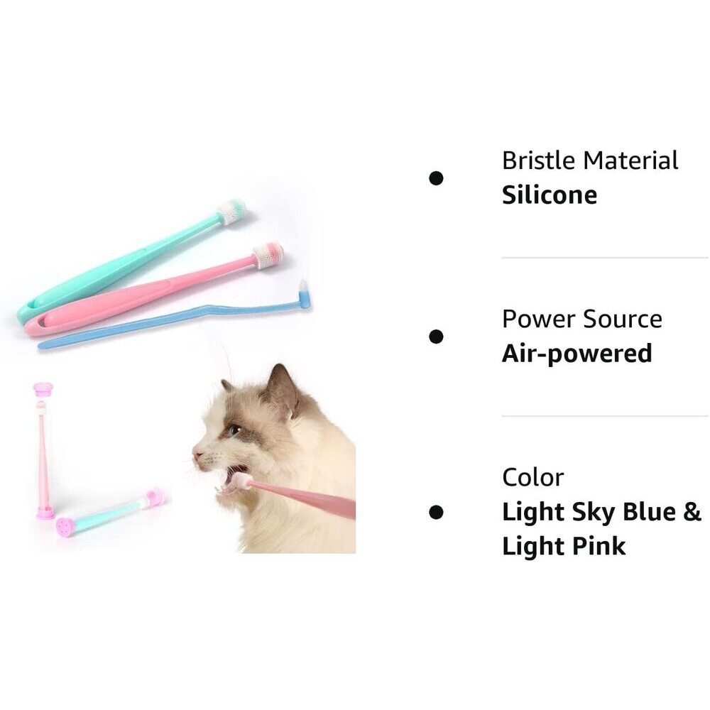 Deep Cleaning 360-Degree Cat Toothbrush (3 Pcs) - CatGlamour.com