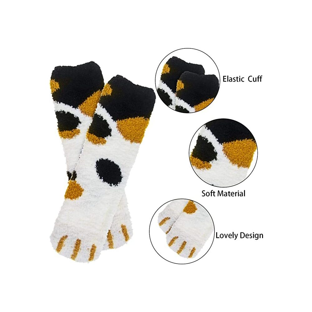 Fluffy Cat Paw Women's Socks (5 Pairs) - CatGlamour.com