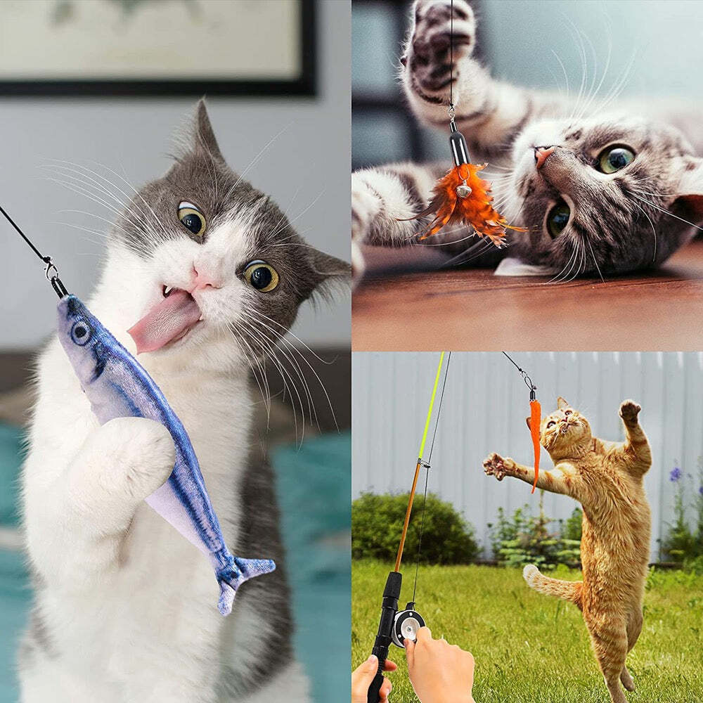 Funny Fishing Rod Cat Wand Toy - CatGlamour.com