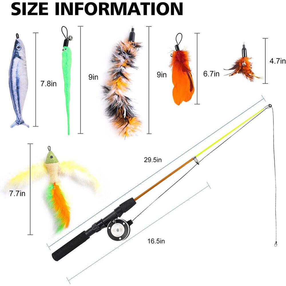 Funny Fishing Rod Cat Wand Toy - CatGlamour.com