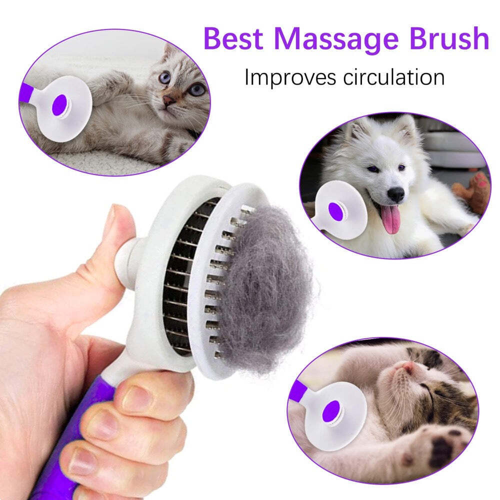 Self-Cleaning Cat Grooming Brush - CatGlamour.com