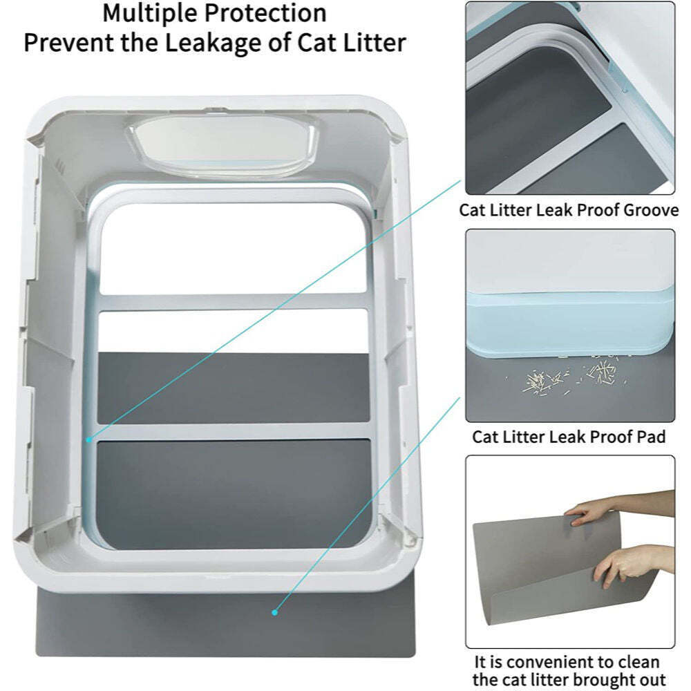Upgraded Double Entry Drawer Design Cat Litter Box - CatGlamour.com