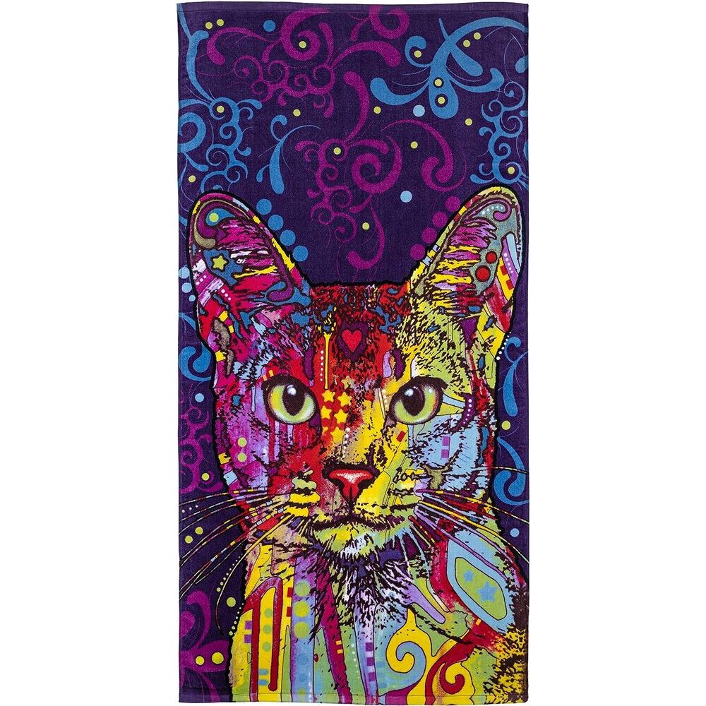 Vibrant Standout Cat Lover's Beach Towel - CatGlamour.com