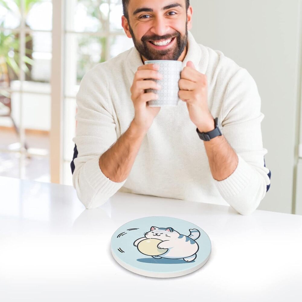 Cute Cat Enthusiasts Coaster Set (6 Pcs ) - CatGlamour.com