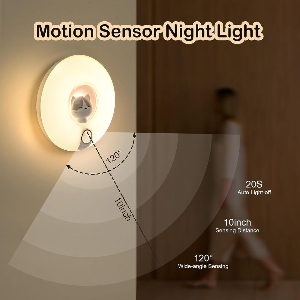 Illuminating Motion Sensor Cat Night Light - CatGlamour.com