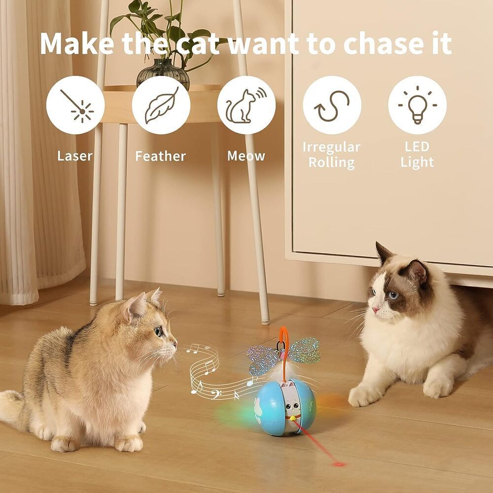 Run & Play Meowing Cat Laser Toy - CatGlamour.com