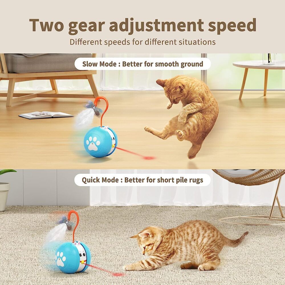 Run & Play Meowing Cat Laser Toy - CatGlamour.com
