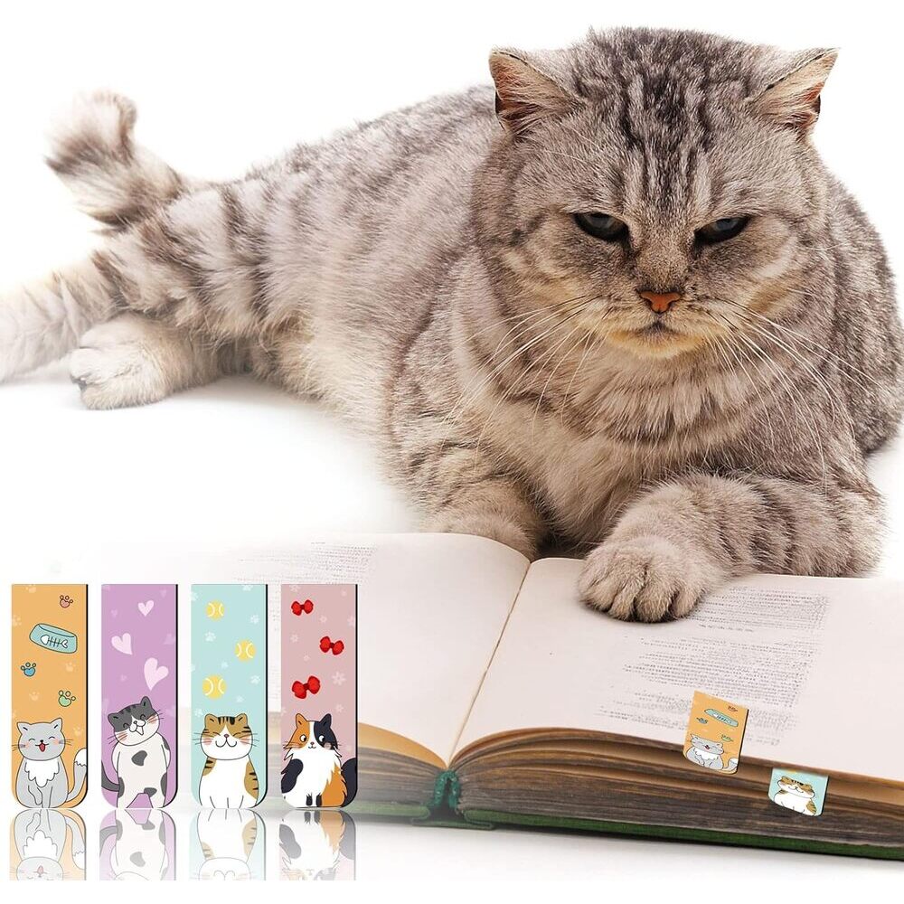 Charming Cat-Themed Magnetic Bookmarks (48 Pcs) - CatGlamour.com