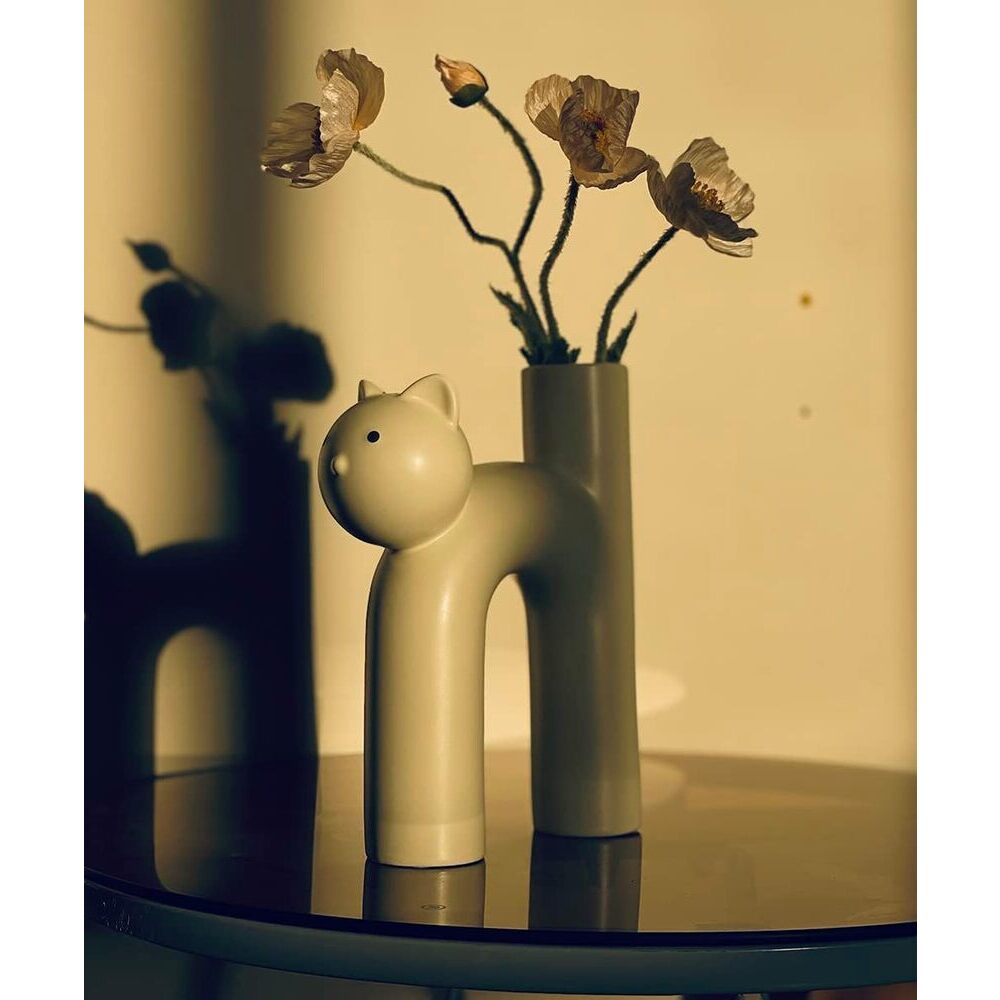 Artistic Cat Ceramic Flower Vase - CatGlamour.com