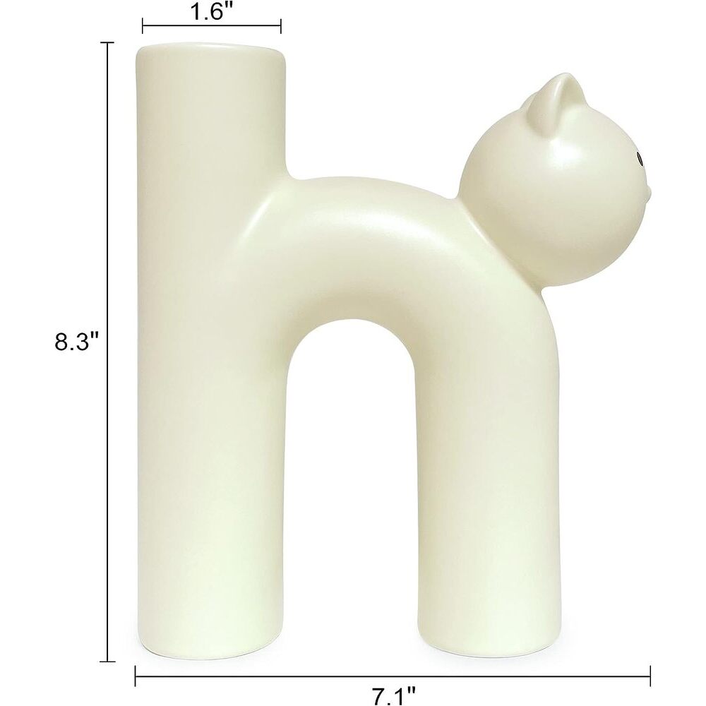 Artistic Cat Ceramic Flower Vase - CatGlamour.com