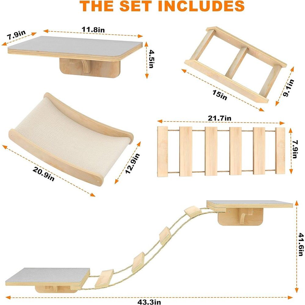 Stylish & Multi-Functional Cat Wall Furniture Set - CatGlamour.com