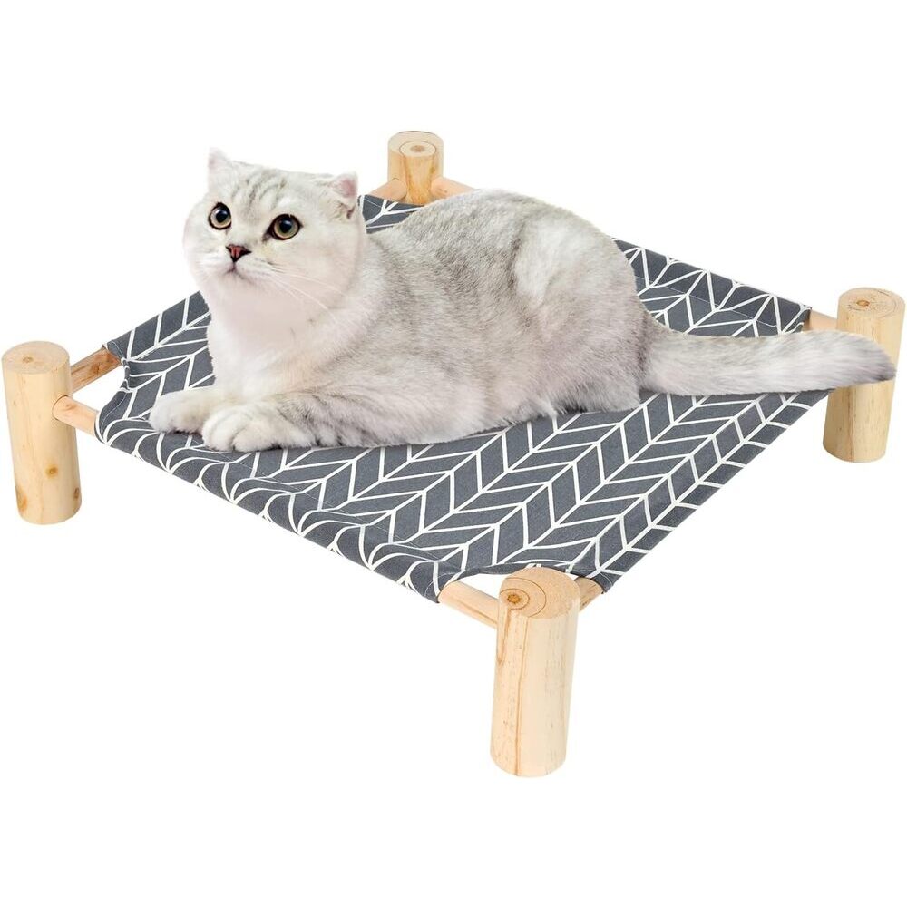 Stylish & Sturdy Cat Cot with Wooden Frame - CatGlamour.com