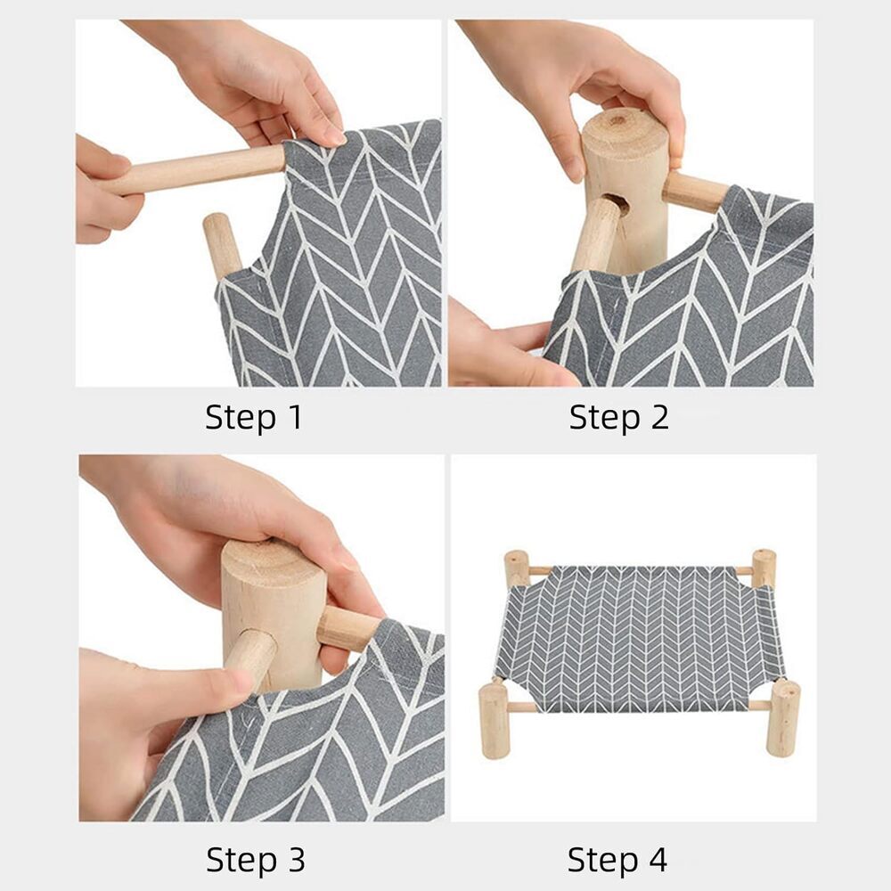 Stylish & Sturdy Cat Cot with Wooden Frame - CatGlamour.com