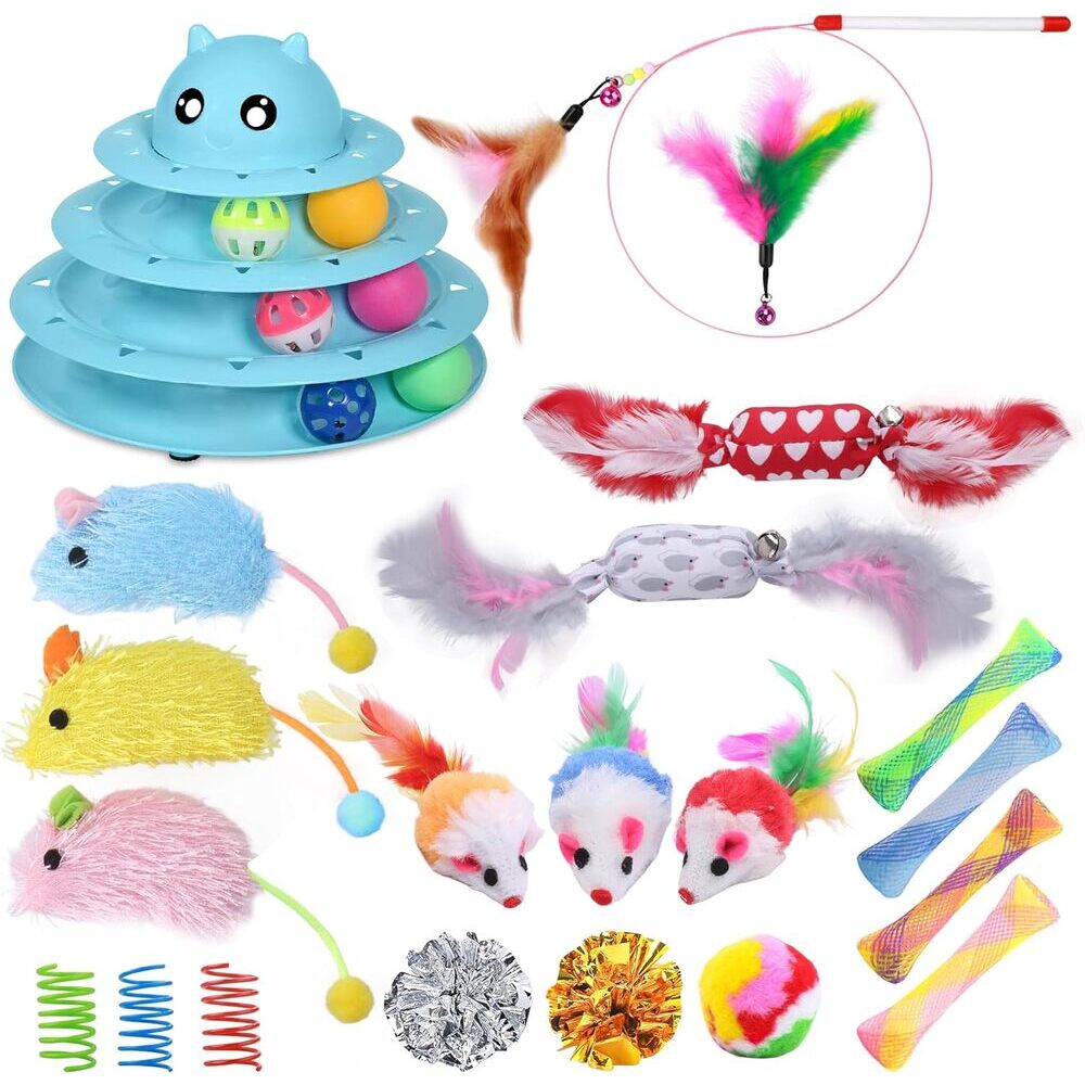 Purr-fect Playtime: 24-Piece Interactive Cat Toy Set for Hours of ...