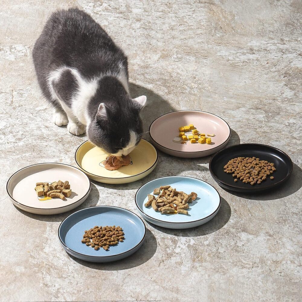 Ceramic Whisker Friendly Cat Bowl (Set of 3) - CatGlamour.com
