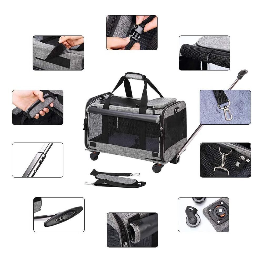 Airline Approved Rolling Cat Carrier for Large Cats - CatGlamour.com