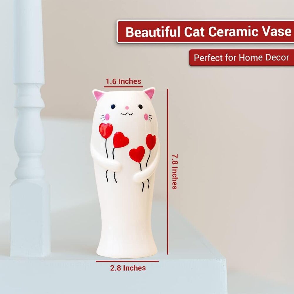 Charming Handmade Cat Ceramic Vase - CatGlamour.com