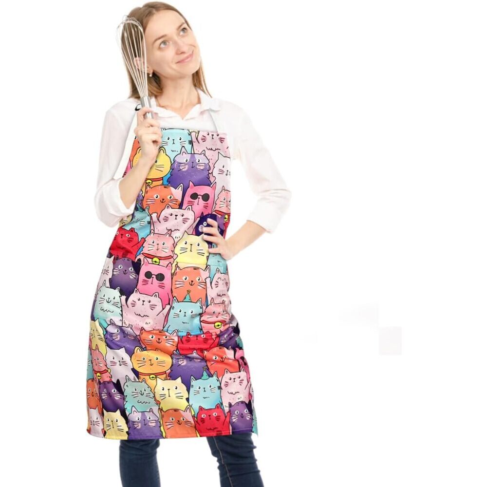 Adorable Cartoon Cat Apron - A Purr-fect Blend of Style and ...