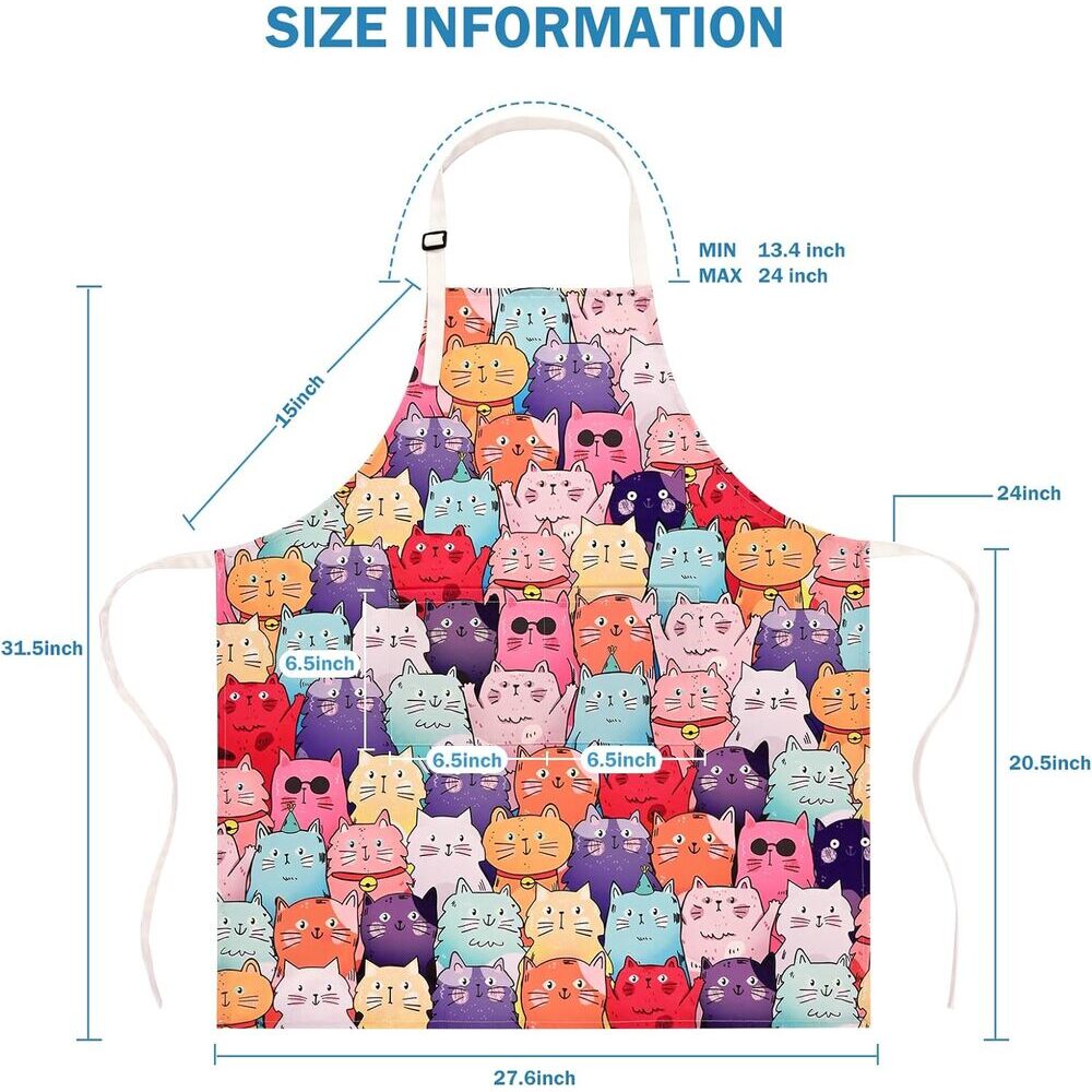 Adorable Cartoon Cat Apron - A Purr-fect Blend of Style and ...