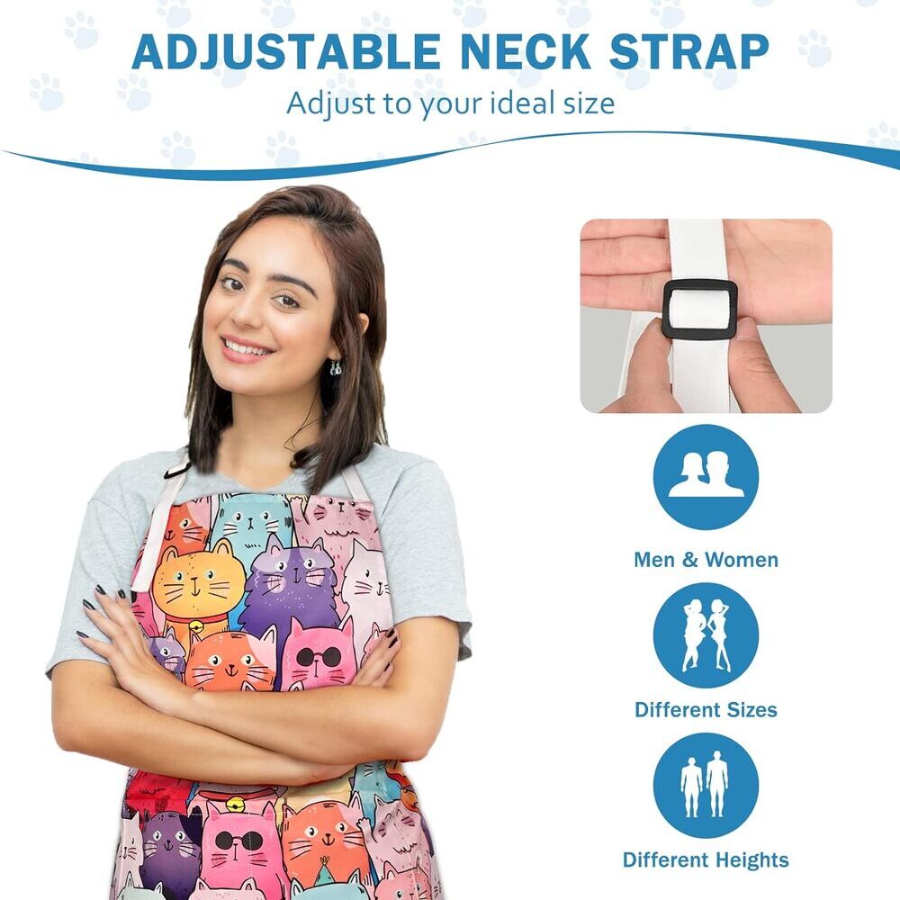 Adorable Cartoon Cat Apron - A Purr-fect Blend of Style and ...