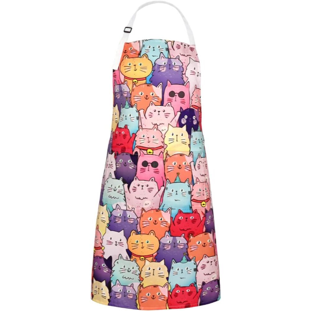 Adorable Cartoon Cat Apron - A Purr-fect Blend of Style and ...