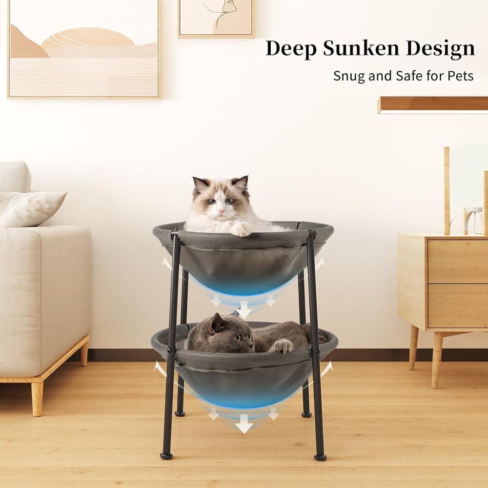 Double-Deck Cat Bed for Duo Delight - CatGlamour.com