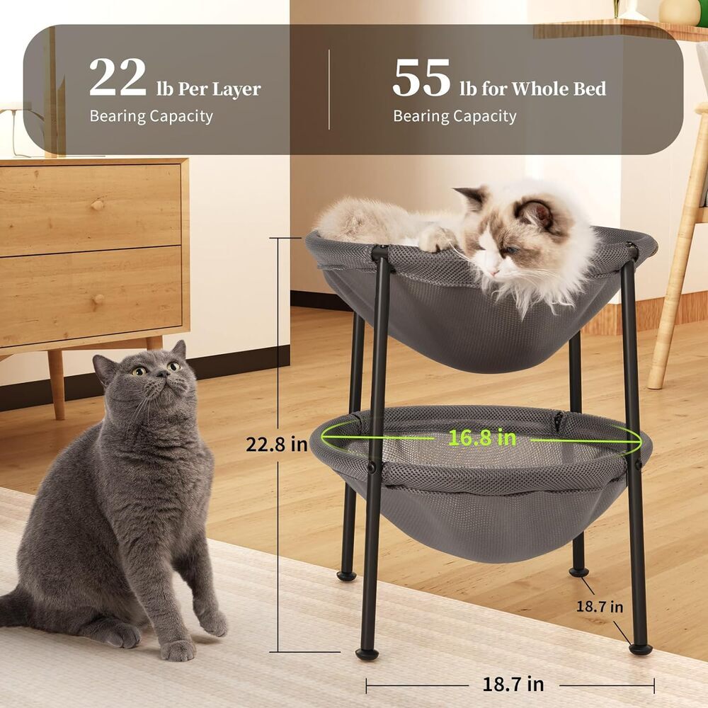Double-Deck Cat Bed for Duo Delight - CatGlamour.com