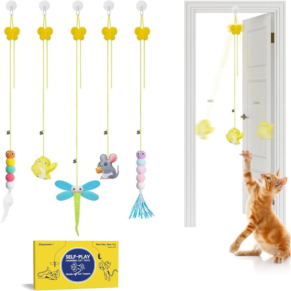 Engaging Cat Toy Set: Retractable Teasers & Hanging Toys - CatGlamour.com
