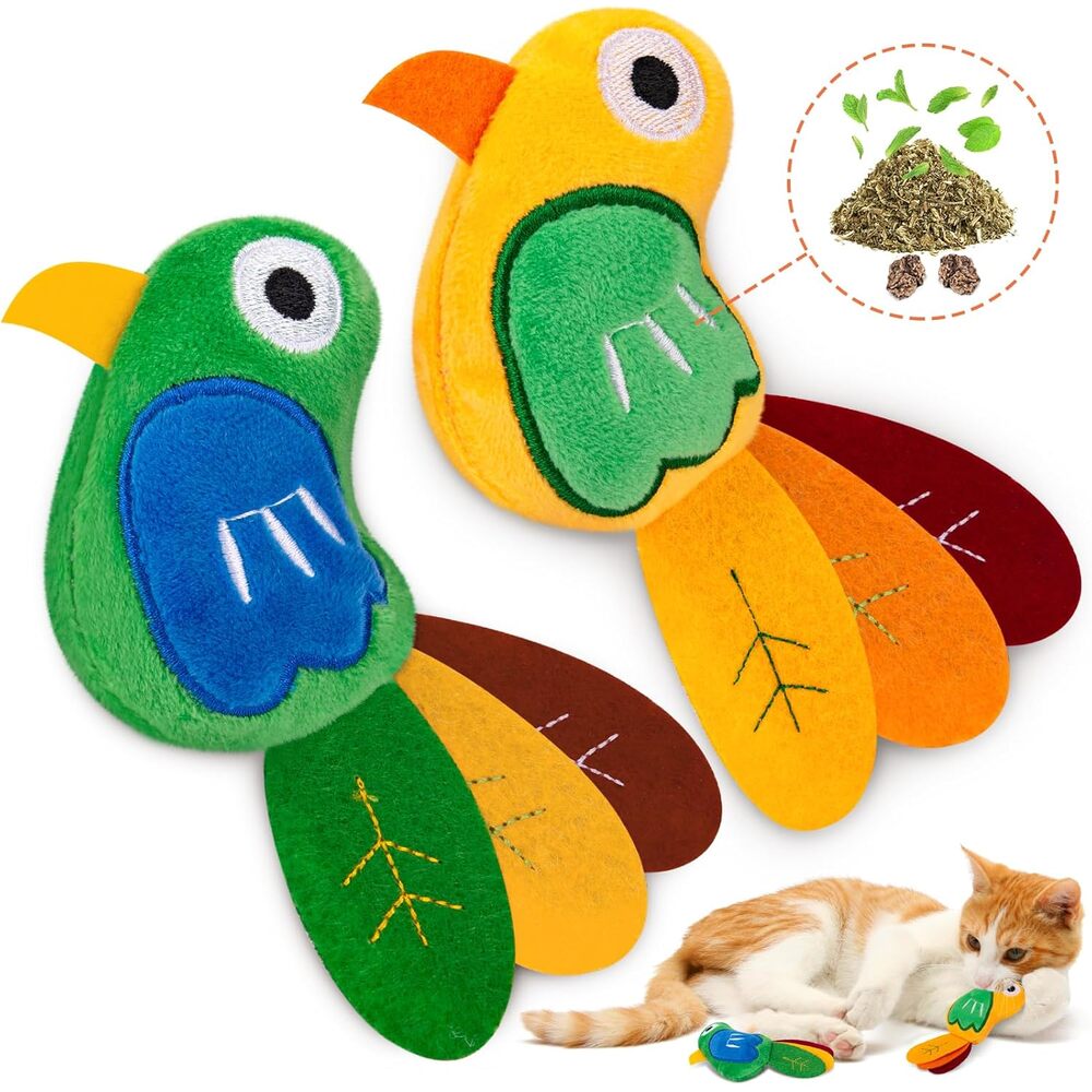 Retro Shaw Catnip & Silvervine Bird Toys – 2 Pack - CatGlamour.com