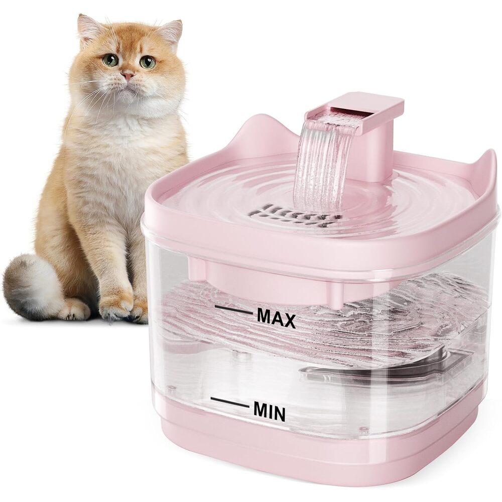 Ultra Quiet Cat Water Fountain, 4-Layer Filtration & Easy-Clean Design ...